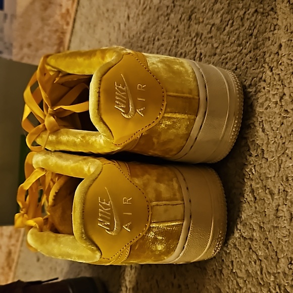 Nike | Shoes | Yellow Velvet Air Force | Poshmark